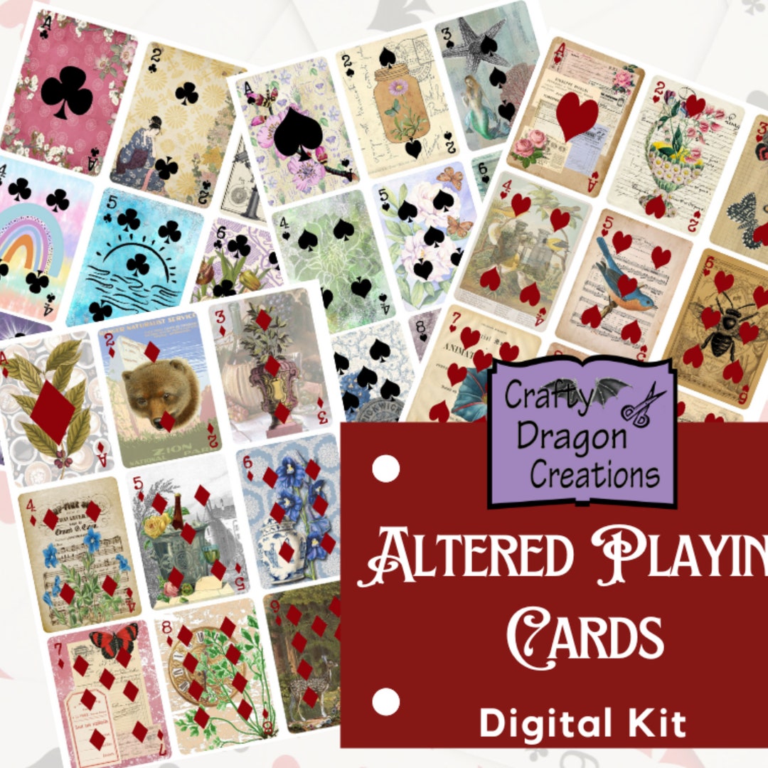 Digital Altered Playing Cards, Printable Digital - Etsy