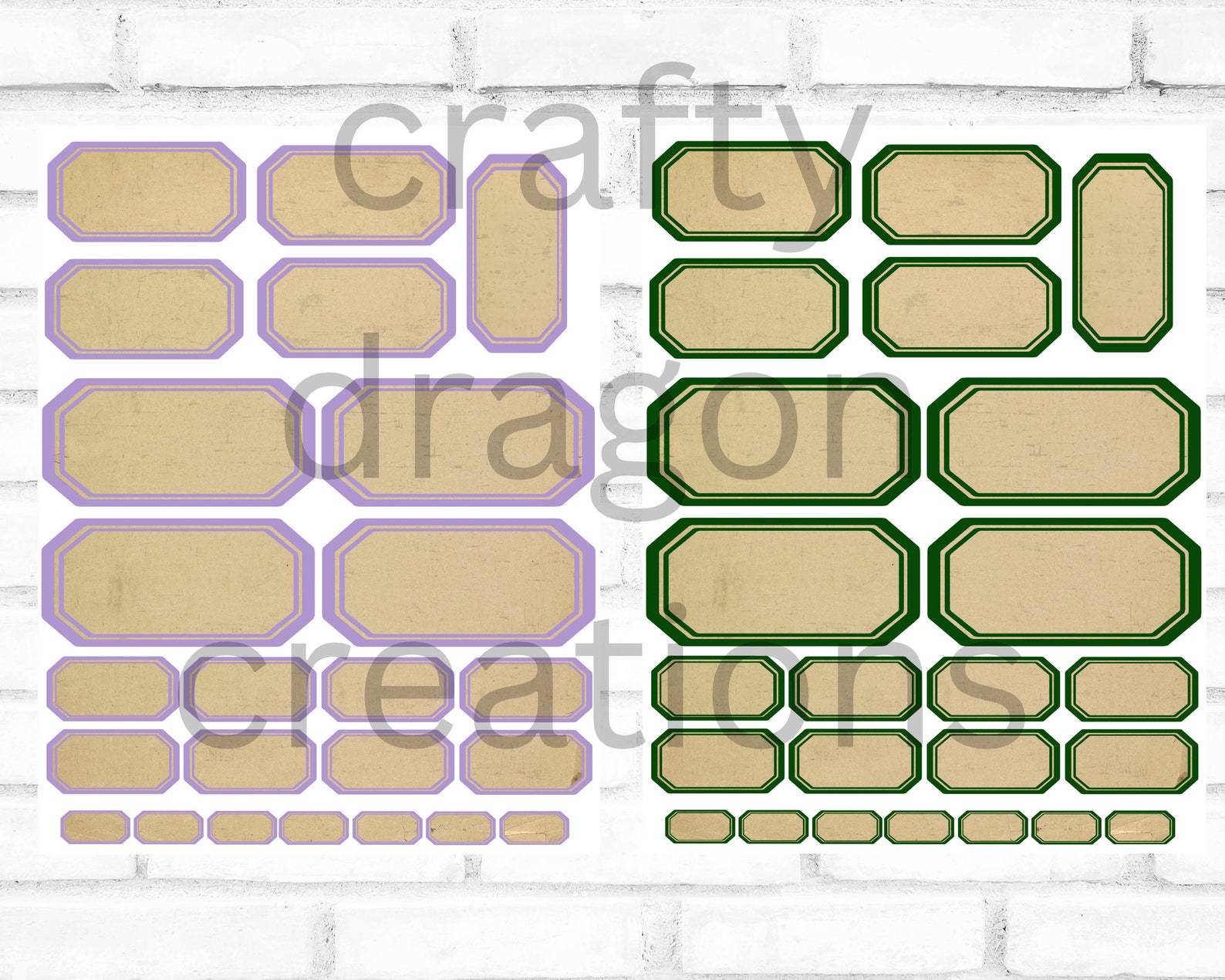 Blank Colored Labels With Vintage Background - Etsy