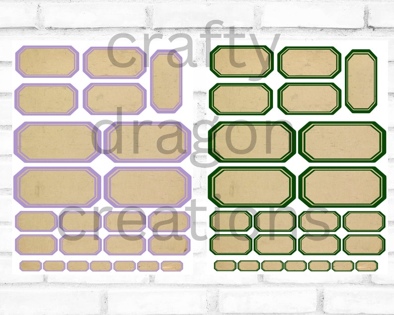 Blank Colored Labels With Vintage Background - Etsy