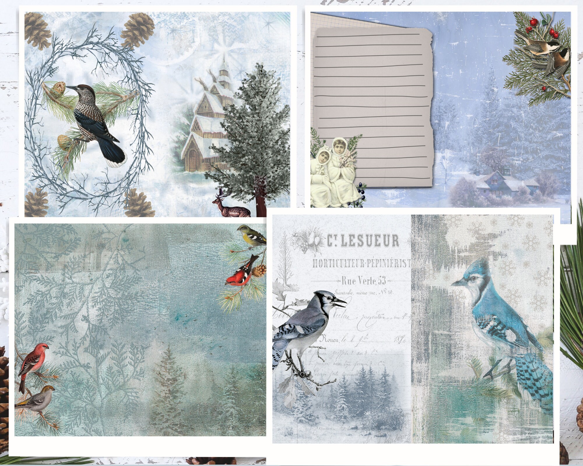 Winter Days Junk Journal Kit, Printable Digital - Etsy