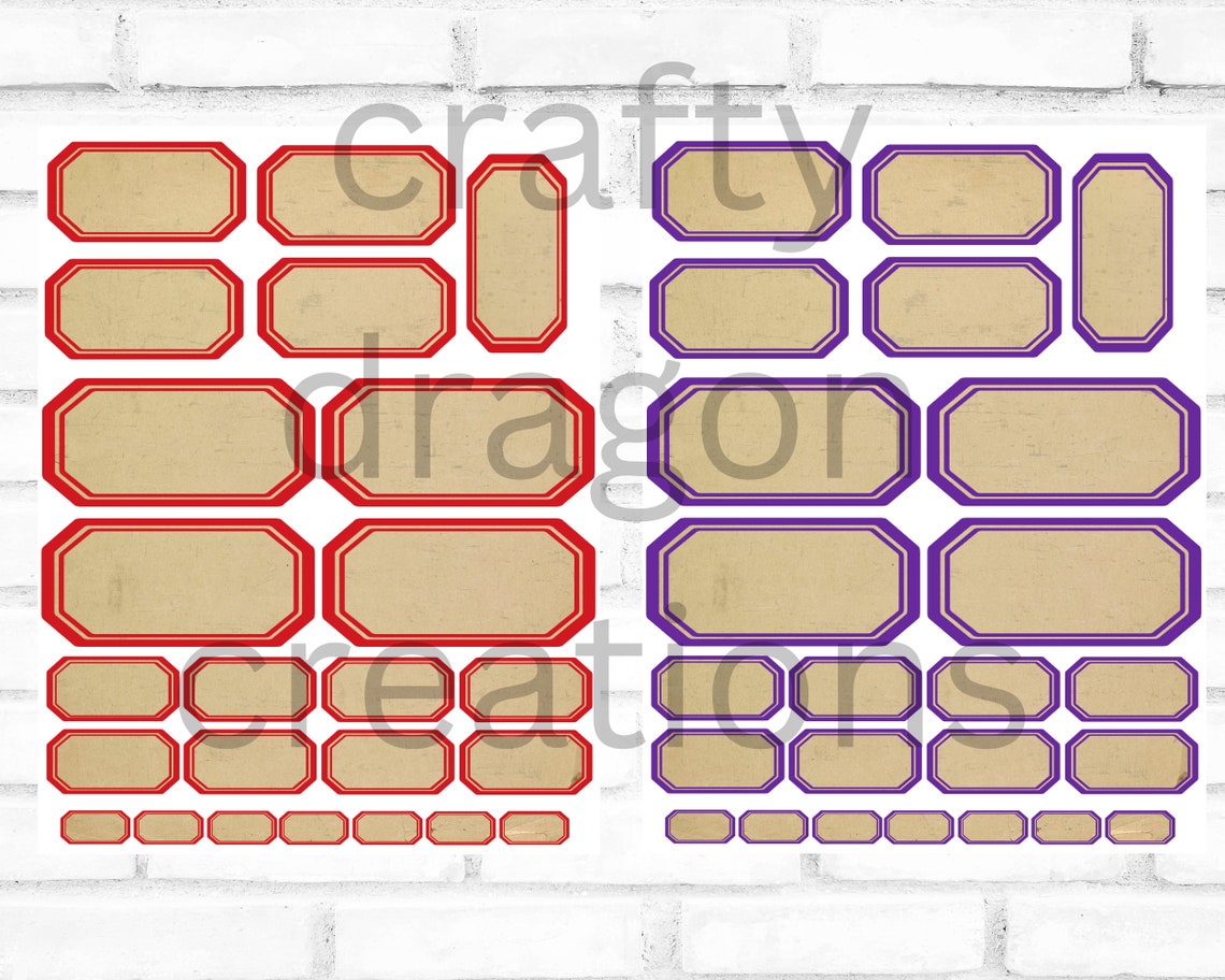 Blank Colored Labels With Vintage Background - Etsy