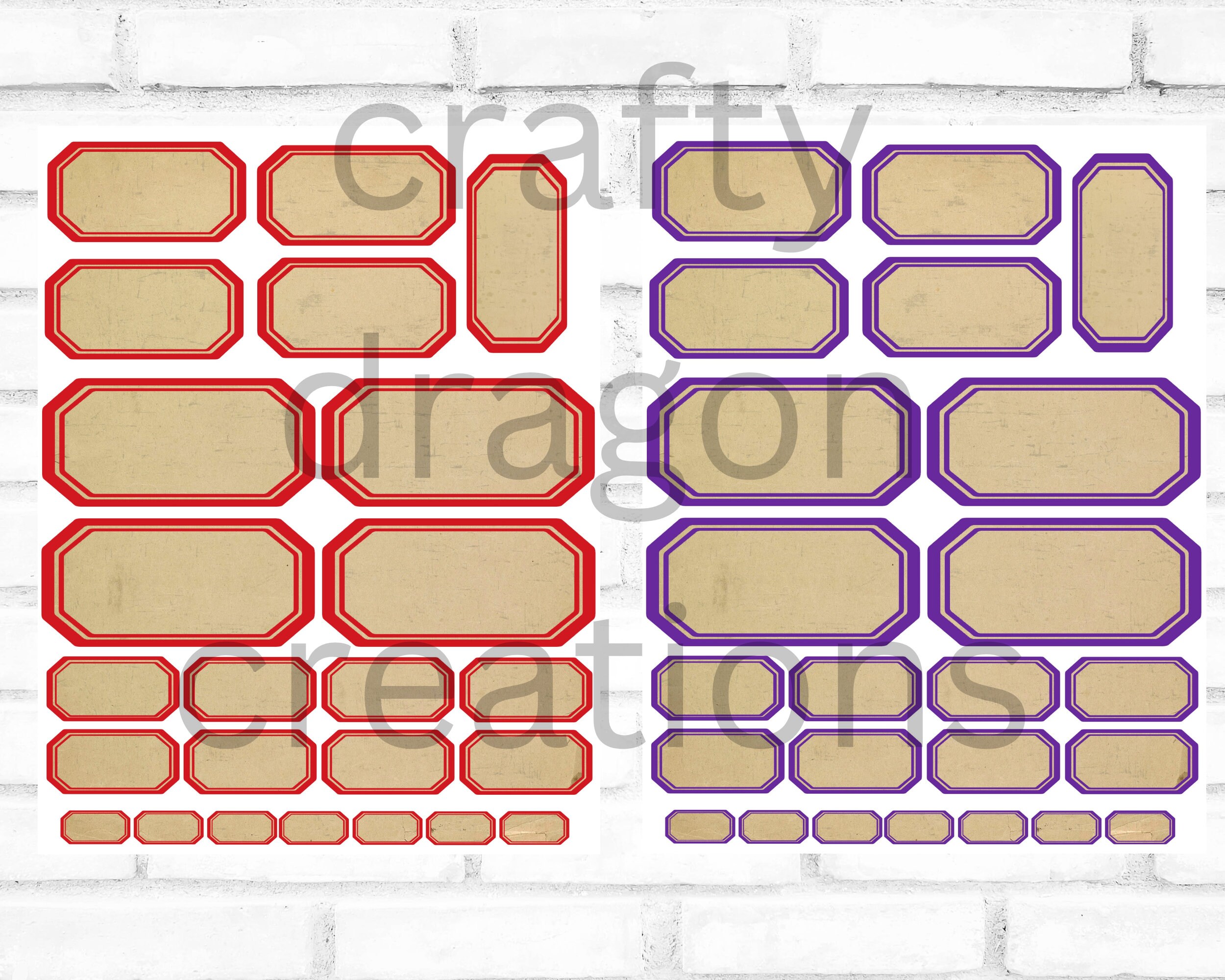 Blank Colored Labels With Vintage Background - Etsy