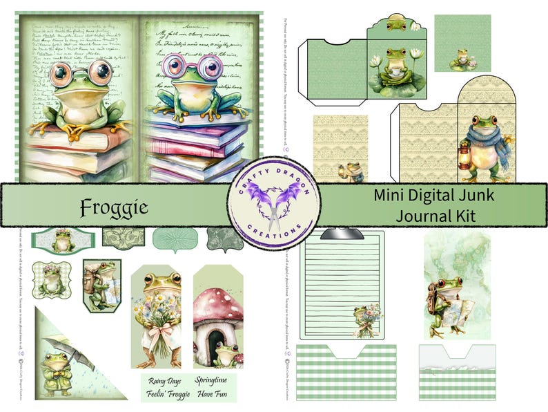 Froggie MINI Junk Journal Digital Kit Printable - Etsy