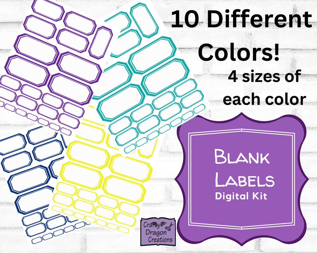 Blank Colored Labels With White Background - Etsy