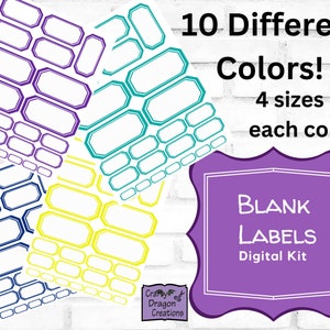Blank Colored Labels With White Background - Etsy