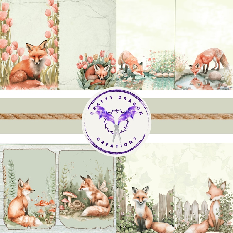 Cottagecore Foxes Printable Junk Journal Digital Kit - Etsy