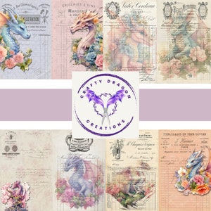 Documents and Dragons, Printable, Digital Kit, Paper Crafting - Etsy