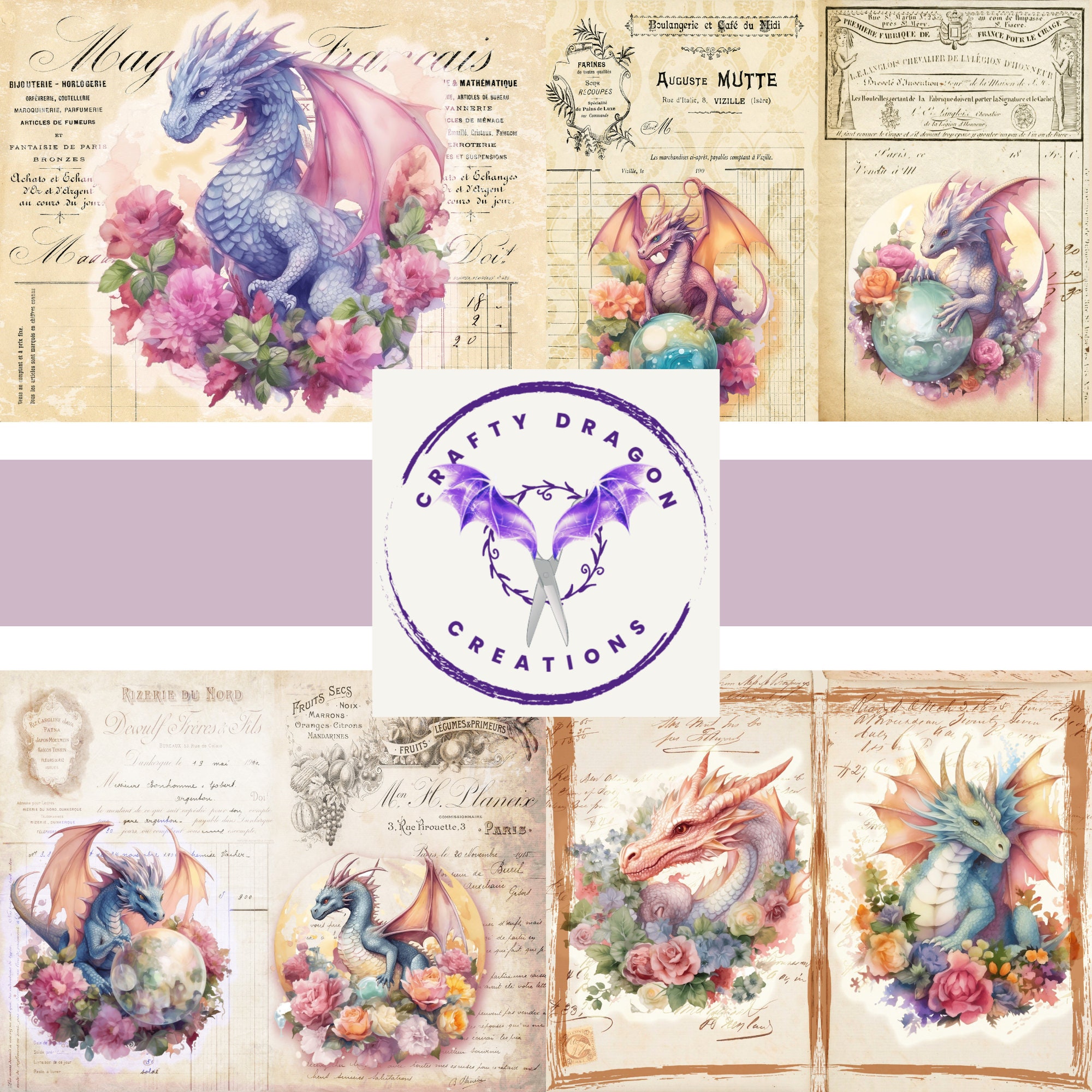 Documents and Dragons, Printable, Digital Kit, Paper Crafting - Etsy