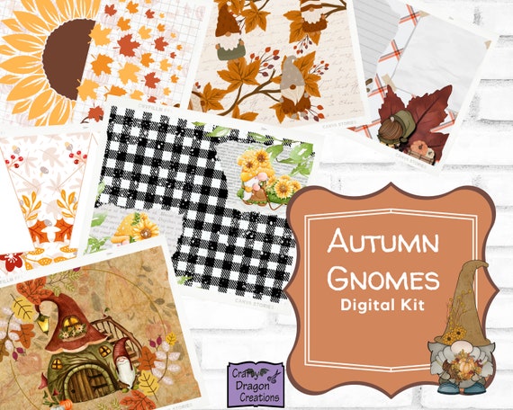 Autumn Gnomes Junk Journal Kit Printable Digital - Etsy