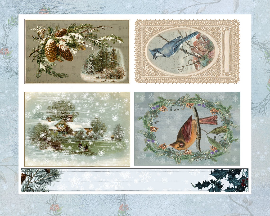 Winter Days Junk Journal Kit, Printable Digital - Etsy