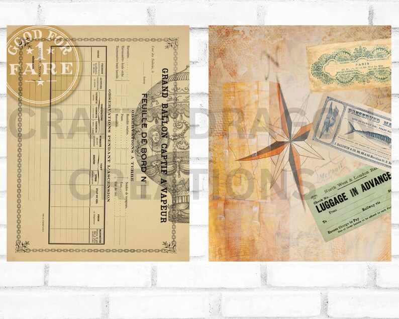 Tall Travel Junk Journal Kit Printable Digital - Etsy