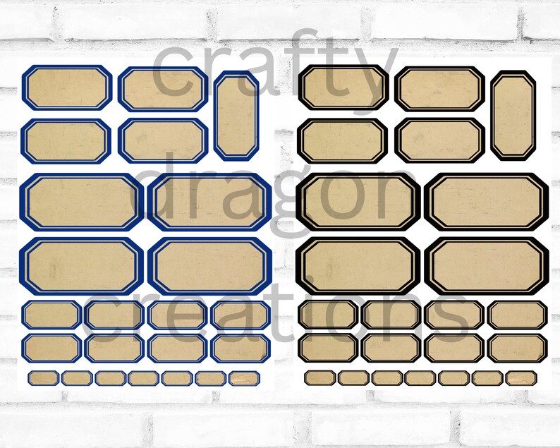Blank Colored Labels With Vintage Background - Etsy