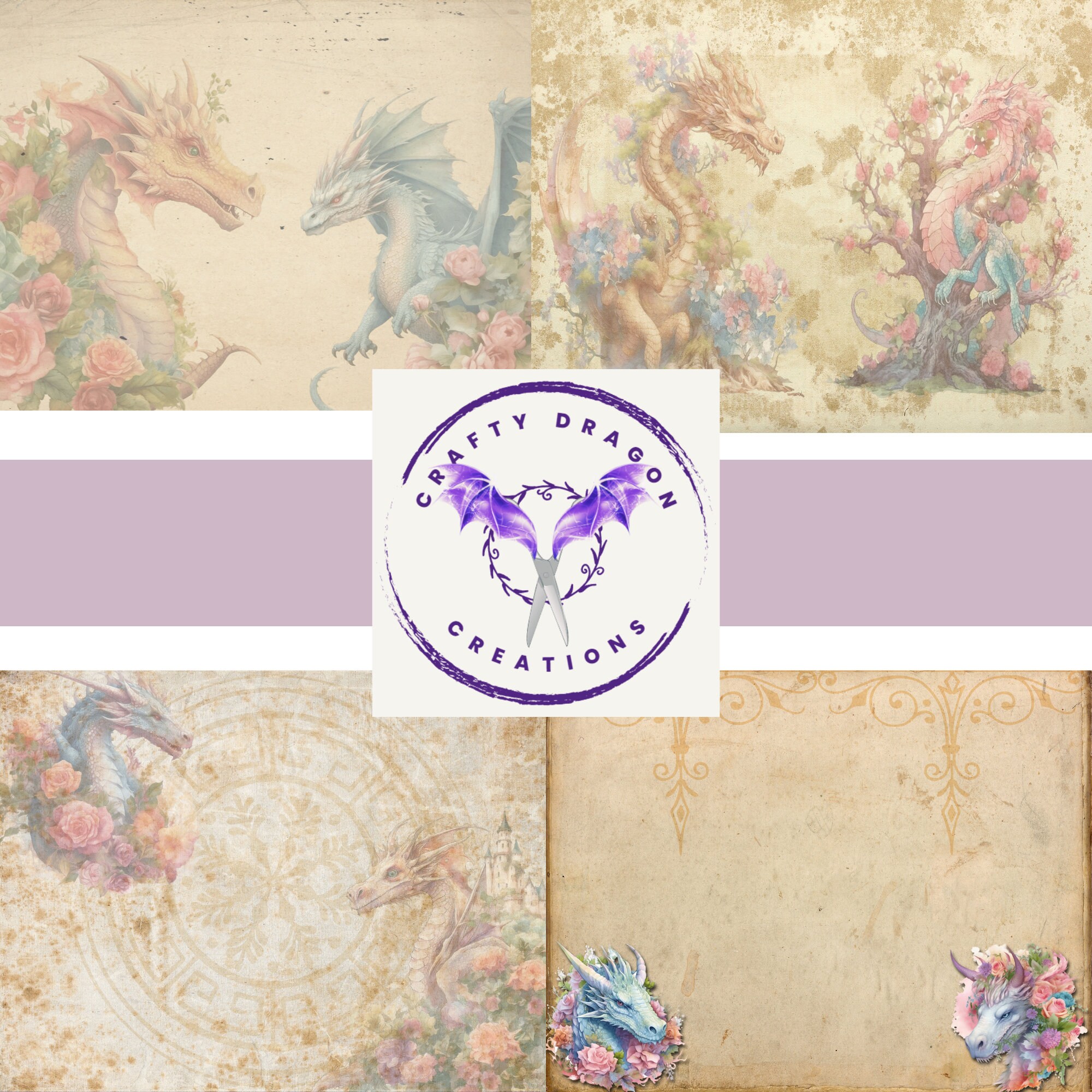 Documents and Dragons, Printable, Digital Kit, Paper Crafting - Etsy