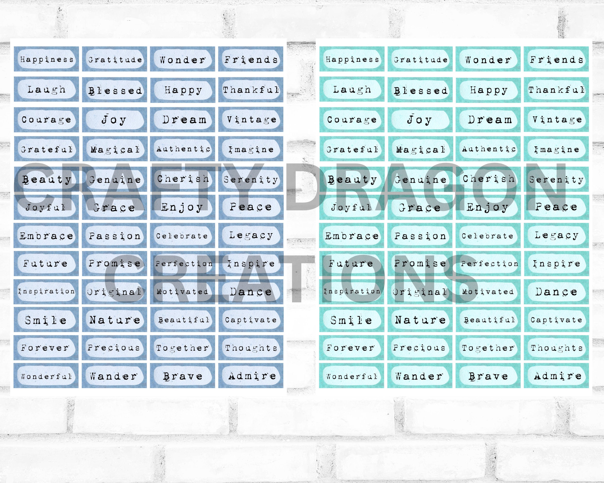 Word Labels, Digital Kit, Printable - Etsy