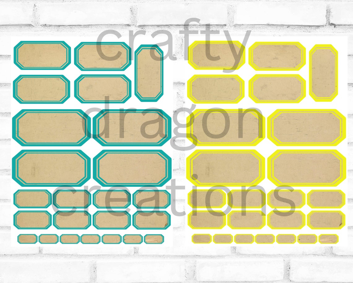 Blank Colored Labels With Vintage Background - Etsy