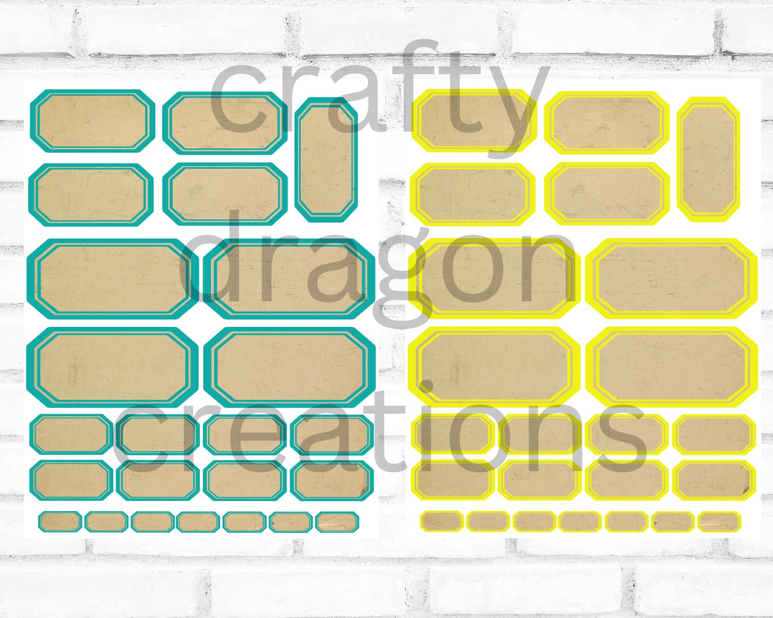 Blank Colored Labels With Vintage Background - Etsy