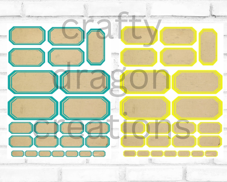Blank Colored Labels With Vintage Background - Etsy