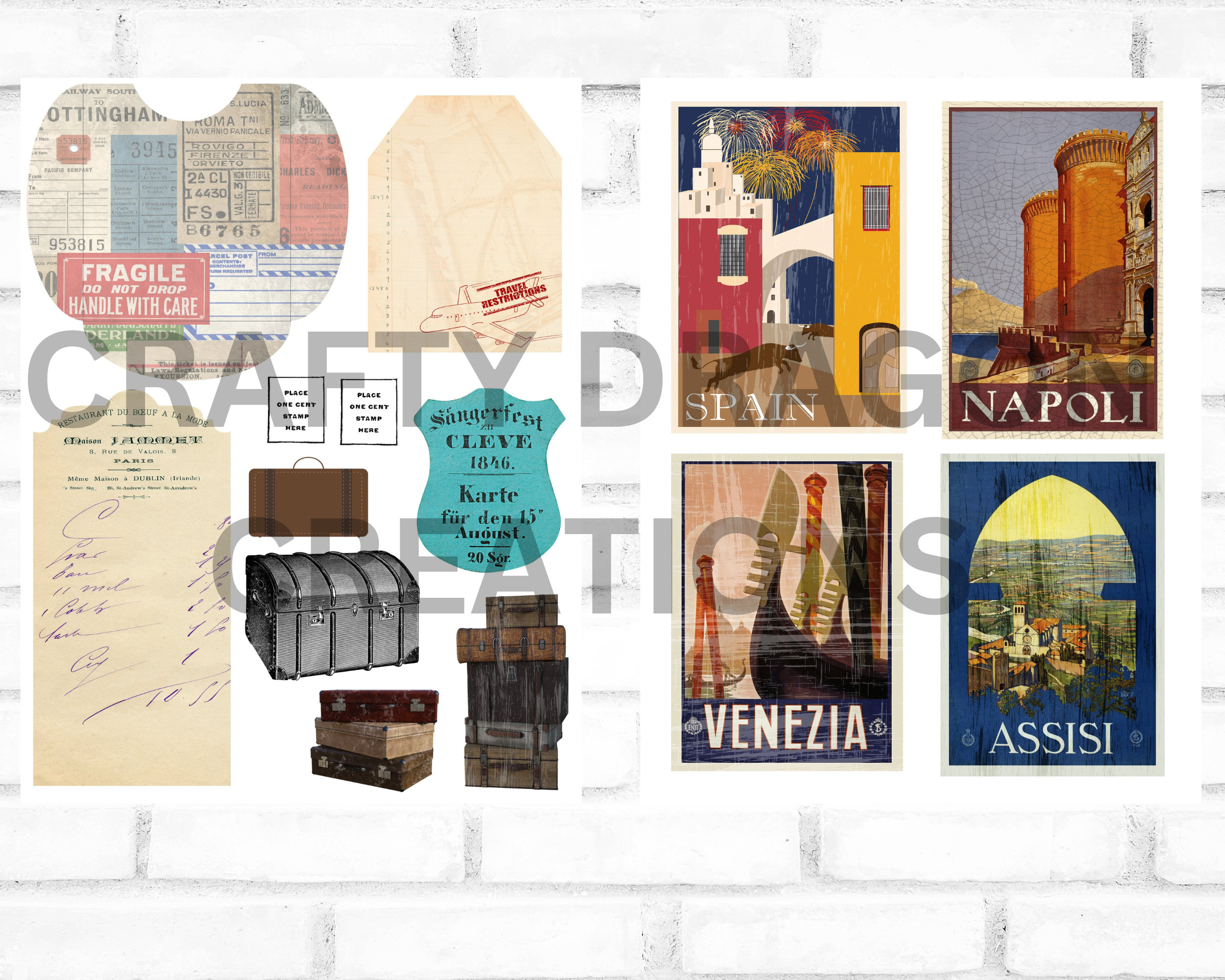 Tall Travel Junk Journal Kit Printable Digital - Etsy