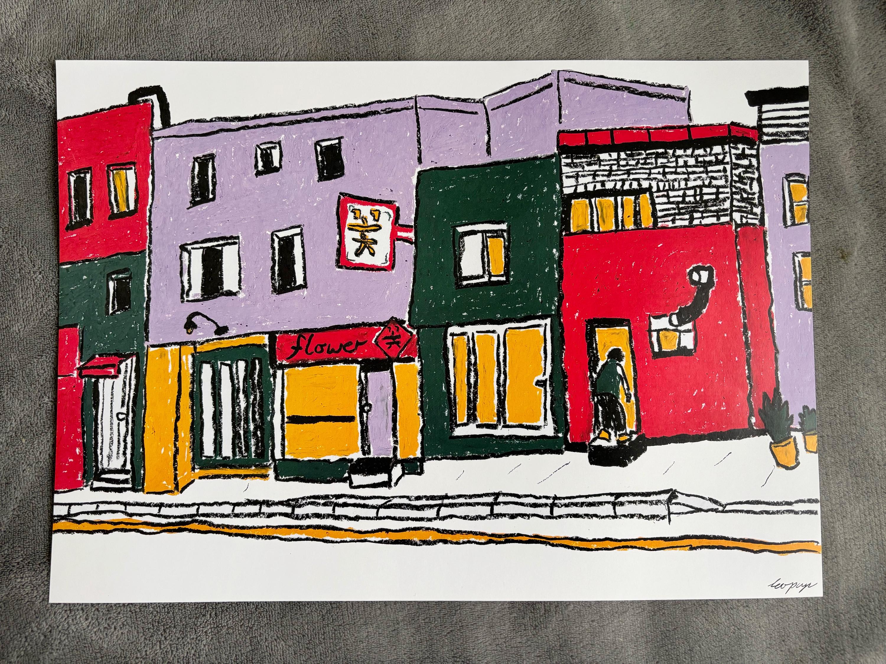 Oil Pastel Drawing Street of Seoul PRINT A3 - Etsy