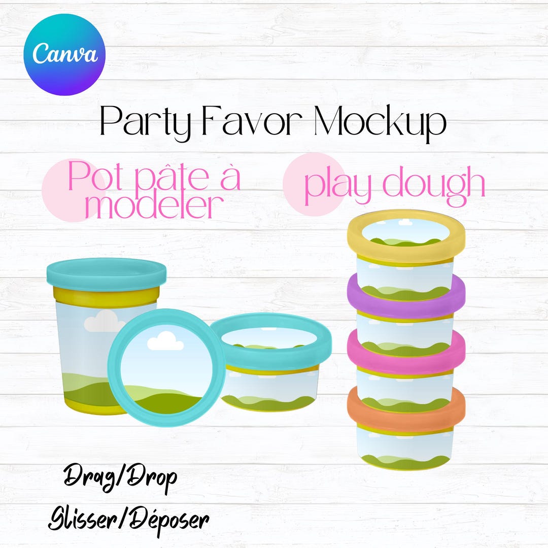 Play Dough Mockup, Party Favor Mockup, Play Dough Mockup for Canva - Etsy