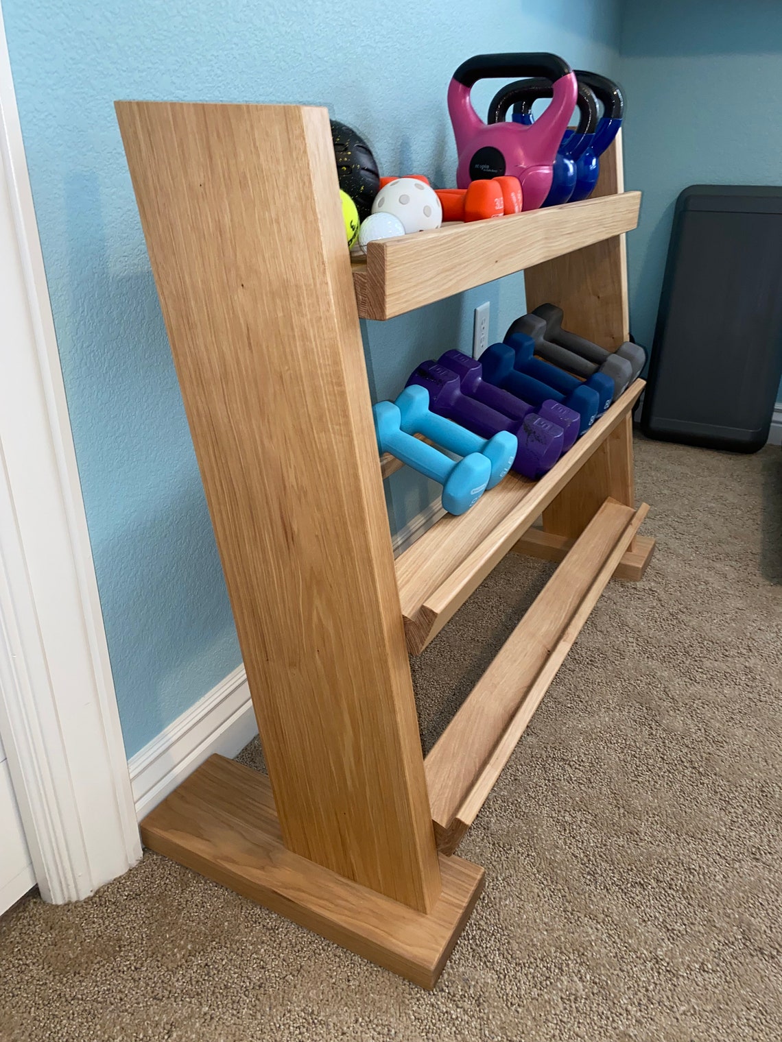 Maple Wood Weight Stand - Functional Elegance for Your Workout Space - Etsy