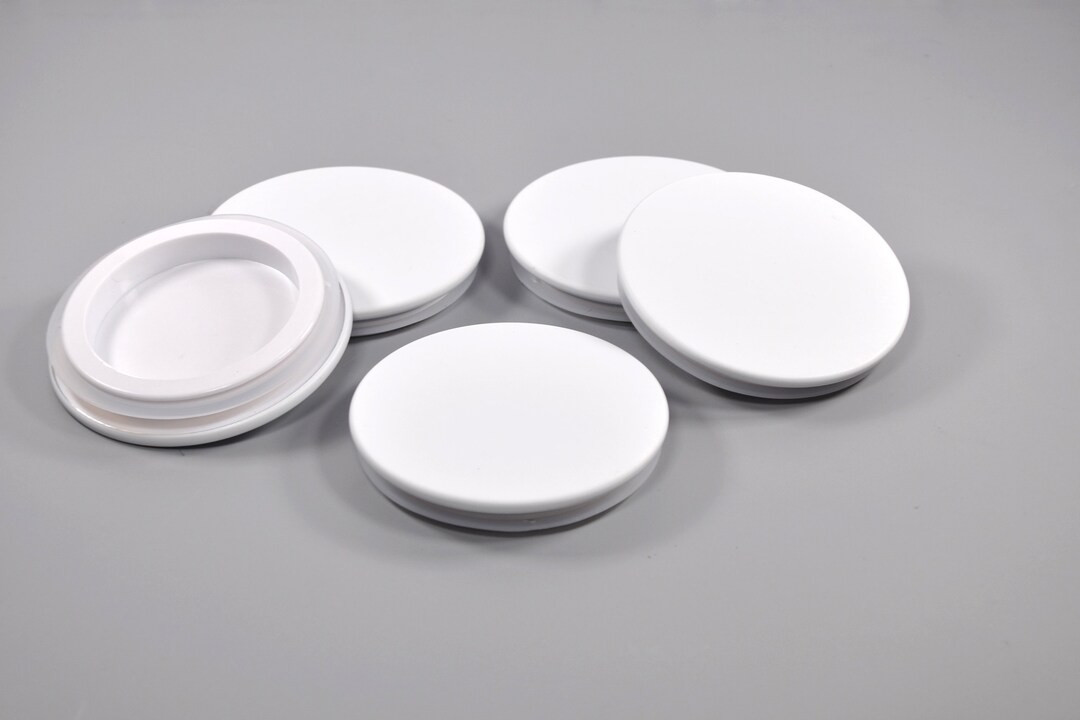 Matte White Flat Top Metal Lids - Etsy