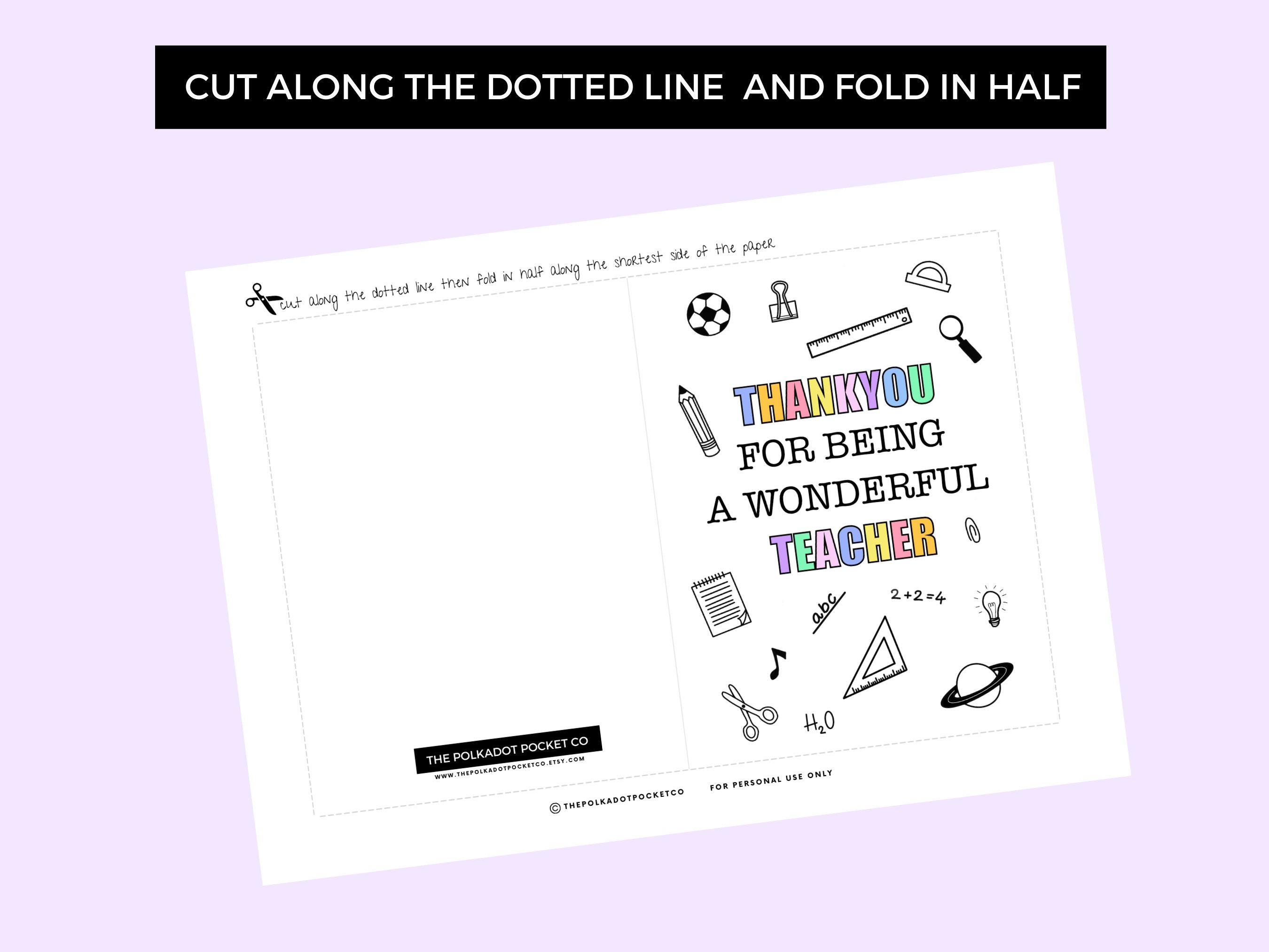 Teacher Thankyou Card. Teacher Appreciation Gift. Instant Digital ...