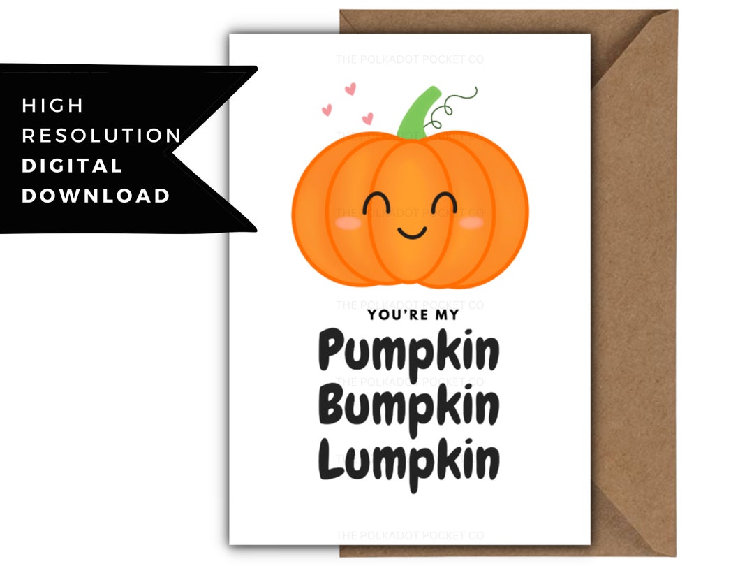Printable Funny Anniversary Card. Cute Pumpkin Gift. Instant Digital ...