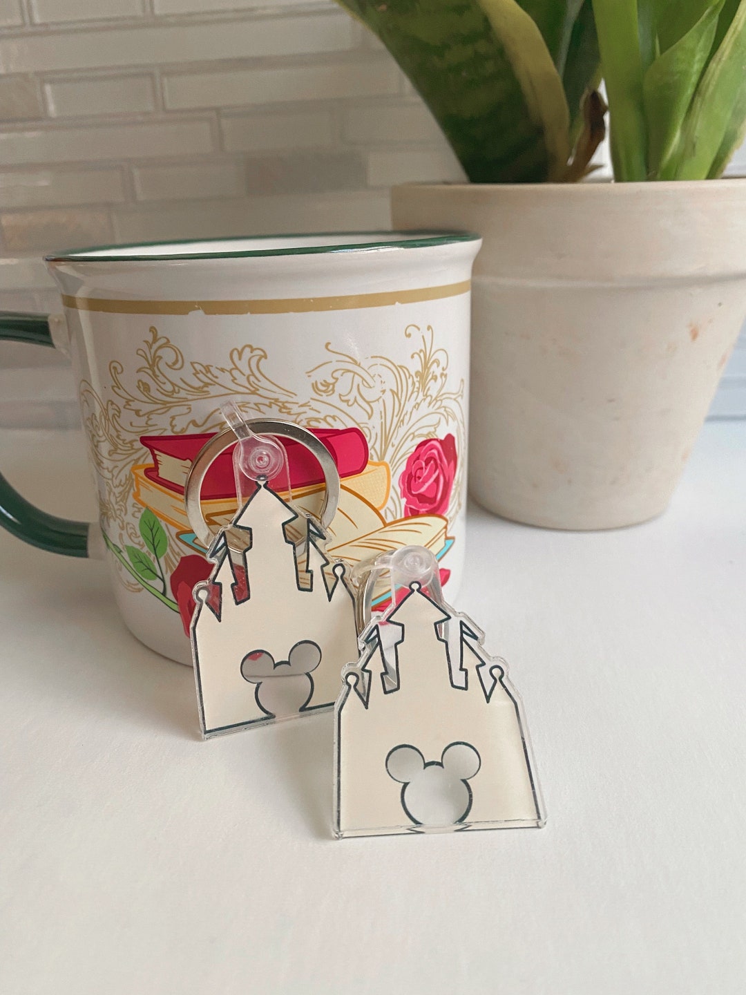 Disney Castle Light Pink Key Chain/keyring Boho Disney Keychain Mauve ...