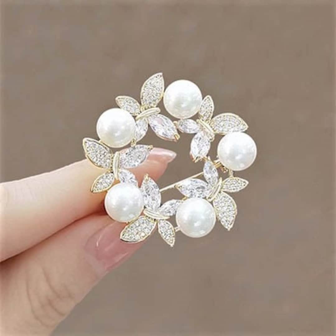 Butterfly Brooch Butterfly Pearl Wreathe Brooch Rhinestone Diamond ...