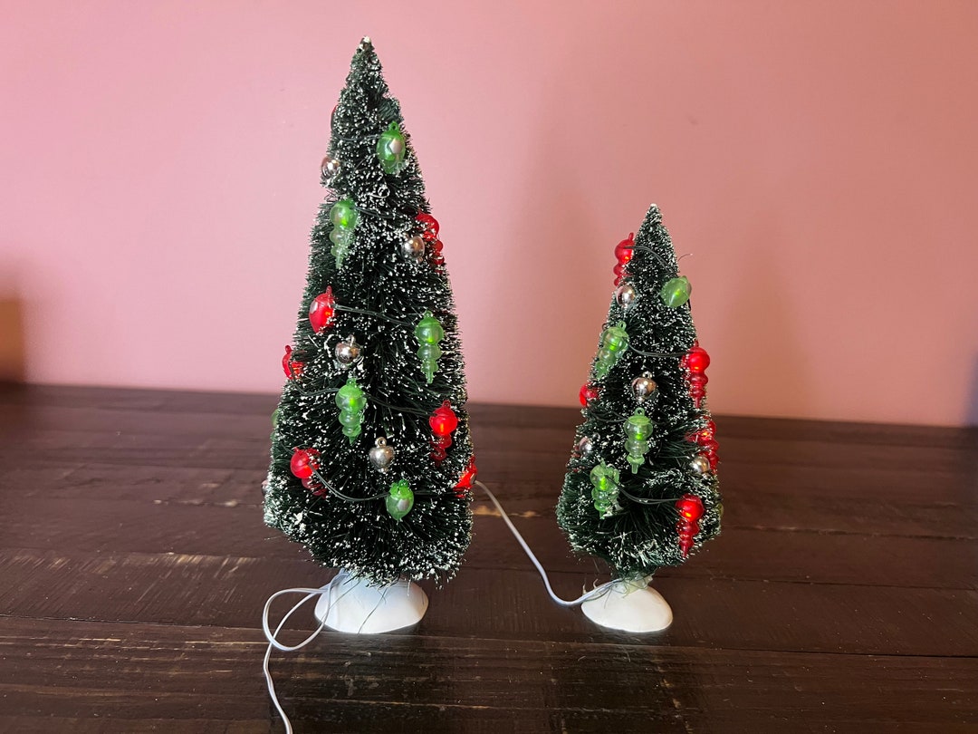 Dept 56 -lighted Ornament Trees (set of 2): Village Accessories ...