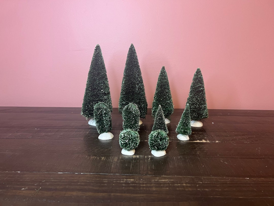 Dept 56- Village Accessories, Bag-o-frosted Topiaries- Set of 10 ...
