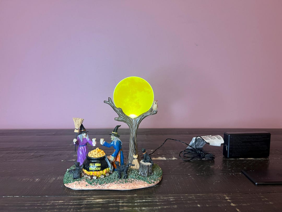 Lemax: Full Moon Moonshine- Spooky Town Collection; LEMAX Retired-lit ...