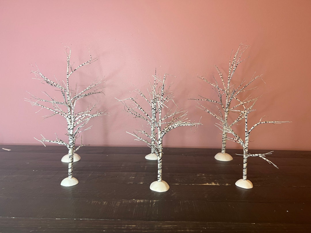 Dept 56- Village Winter Birch Trees - Set of 6, Department 56 RETIRED ...