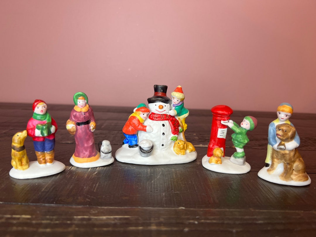 Vintage Lemax Christmas Figurines; Christmas Village Ceramic Accessory ...
