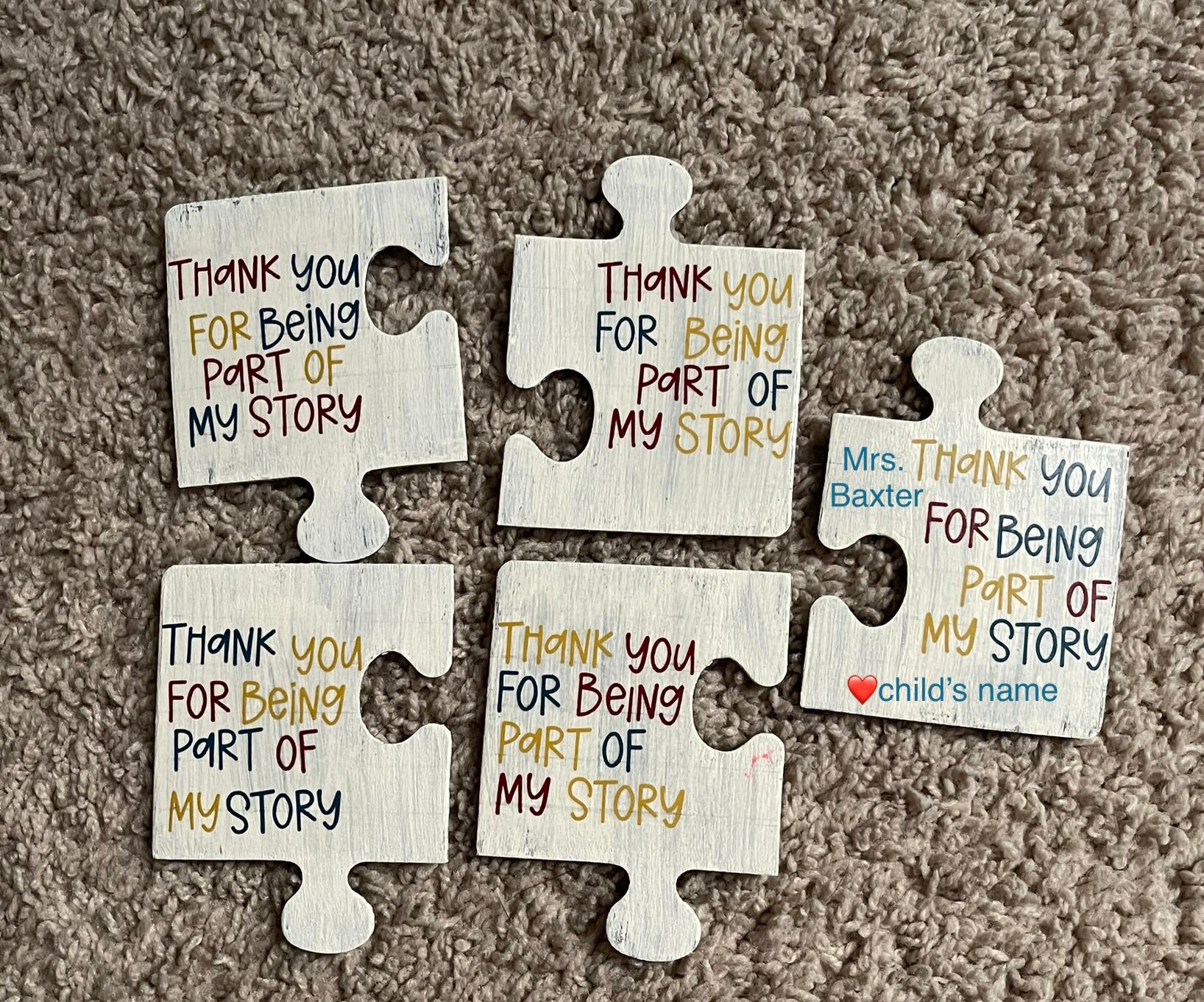 Small Customizable Puzzle Piece Teacher Gift - Etsy