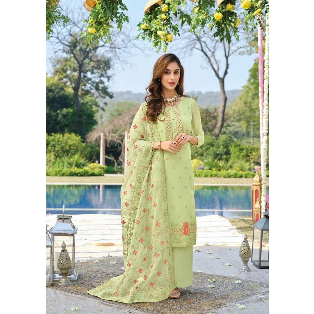 Gorgeous Light Green Color Designer Shalwar Kameez Dupatta Dress ...
