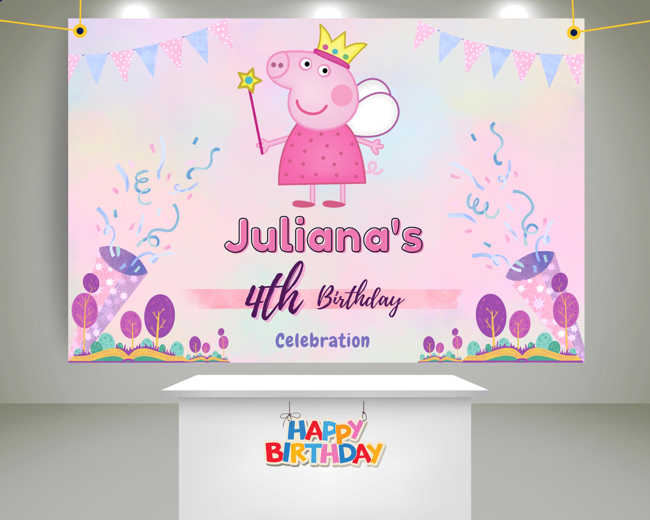 Editable Peppa Pig Birthday Banner Peppa Pig Welcome Sign Template for ...