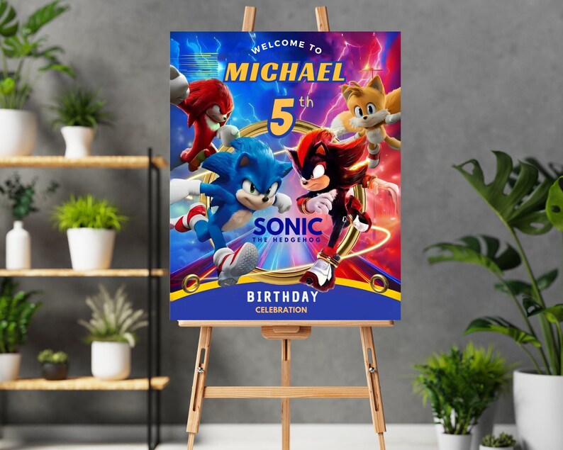 Sonic Welcome Birthday Card Instant Download Sonic the Hedgehog Welcome ...