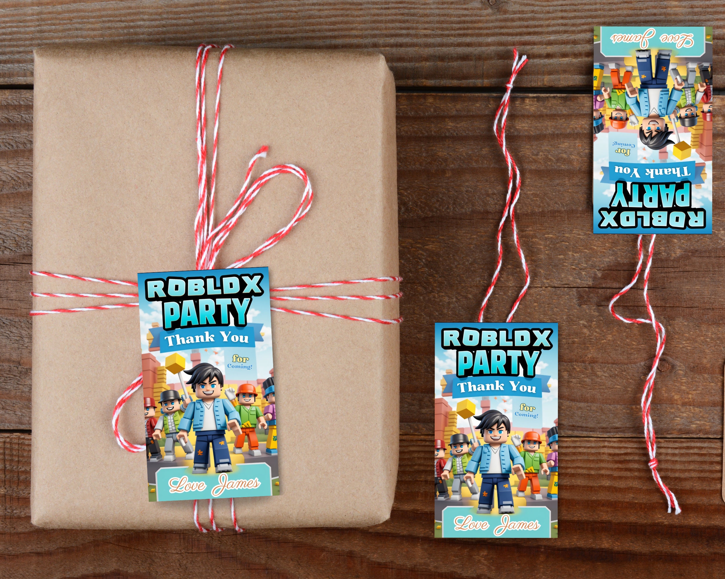 Roblox Birthday Tag Printable Roblox Thank You Tag Template Printed ...