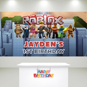 Roblox Banner Roblox Kids Birthday Personalised Banner Personalised ...