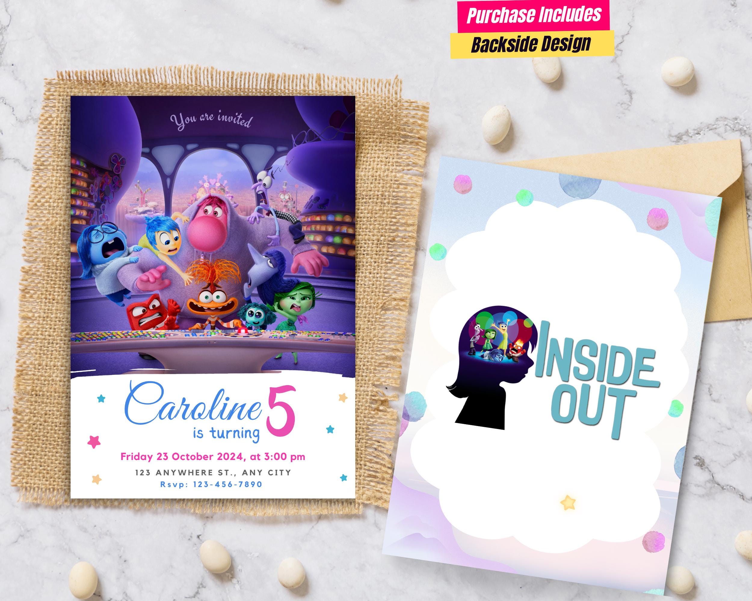 Editable Inside Out 2 Invitation Inside Out 2 Birthday Invitation ...