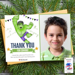 The Incredible Hulk Thank You Cards Superhero Gratitude Notes for Kids ...