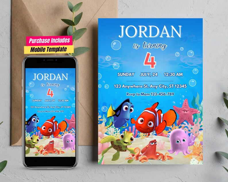 Finding Nemo Birthday Welcome Sign, Finding Dory Welcome Card Finding ...