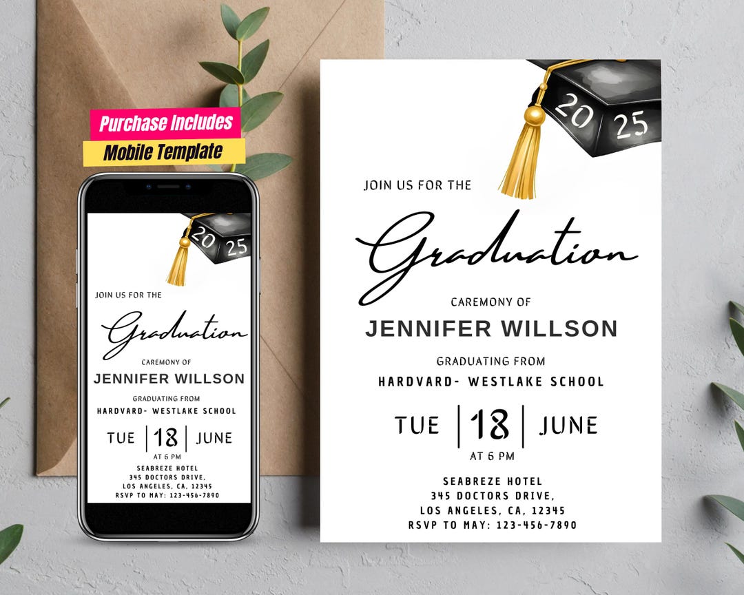 Graduation Party Invitation Card Class of 2025 Invite Graduation ...