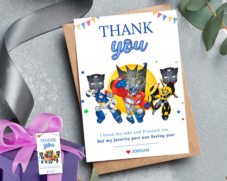 Transformers Birthday Tag Printable Transformers Optimus Prime Thank ...
