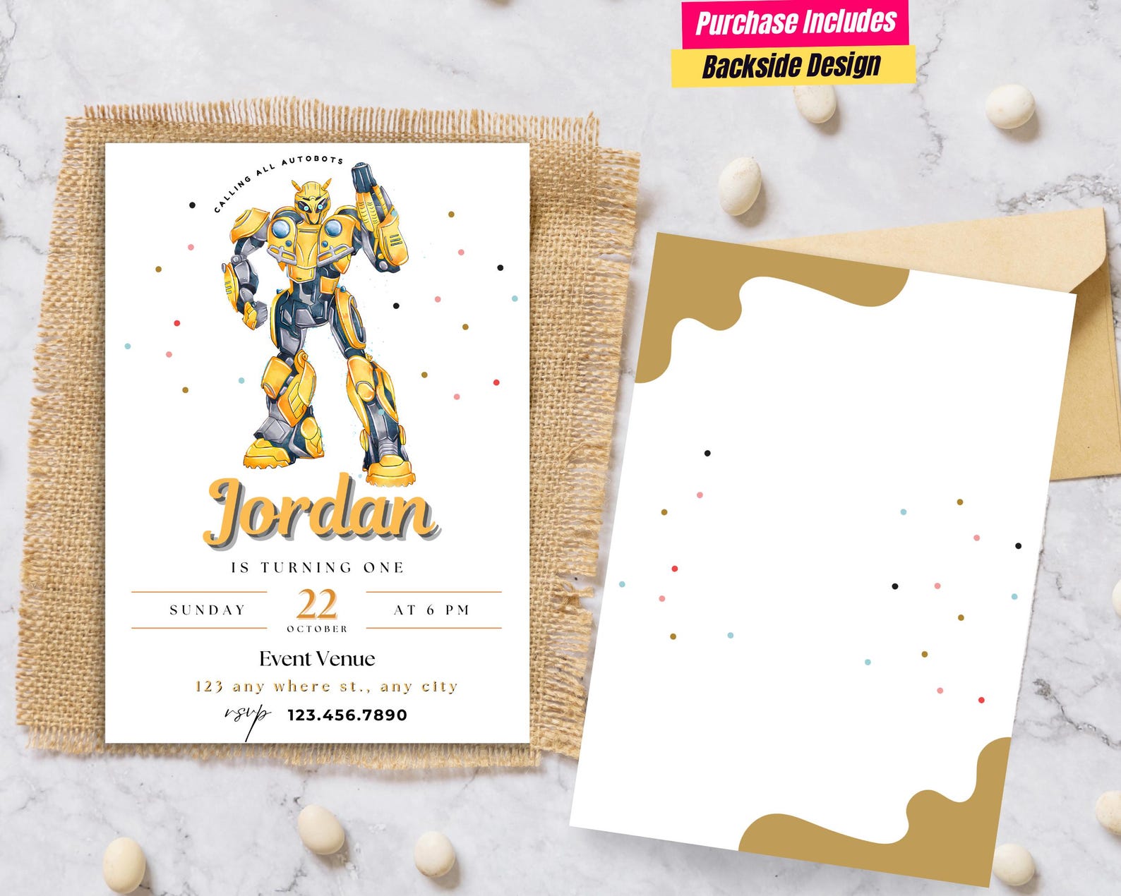 Transformers Invitation Transformer Bumblebee Birthday Invite Autobot ...