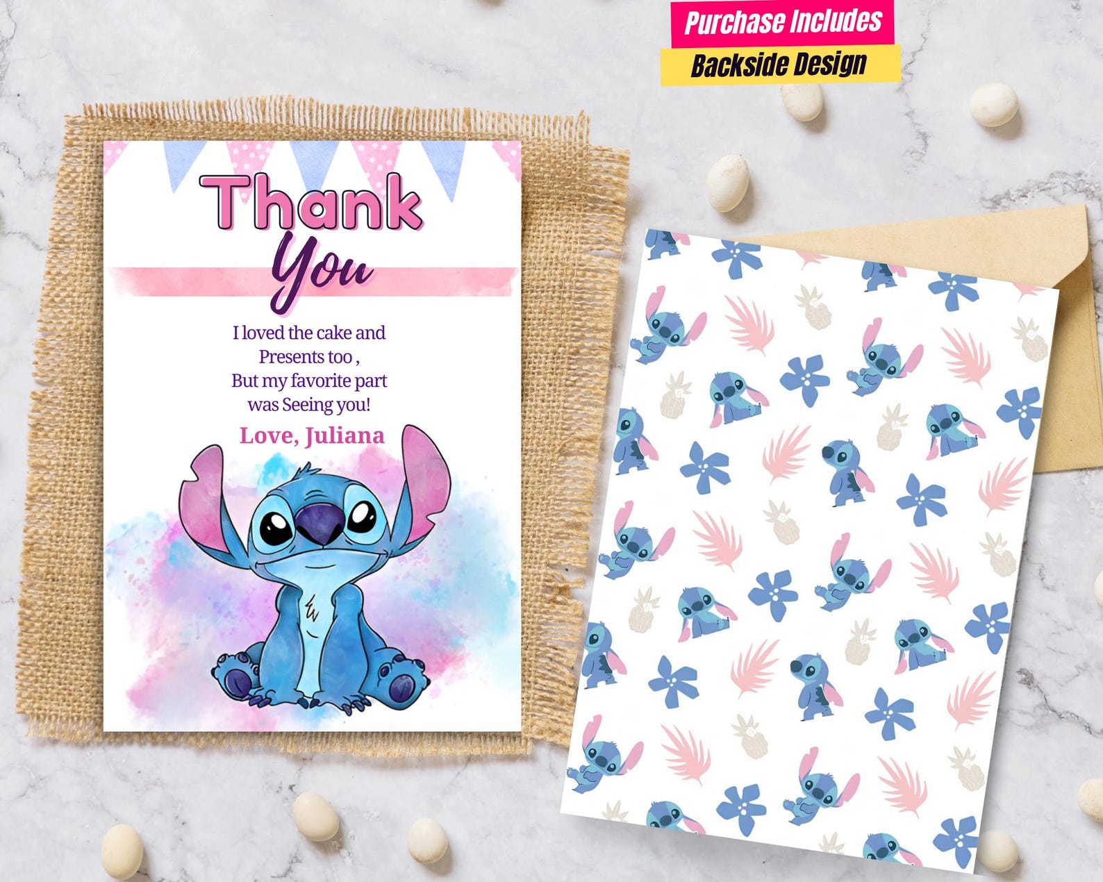 Personalised Stitch Thank You Card Stitch Thank You for Coming to My ...