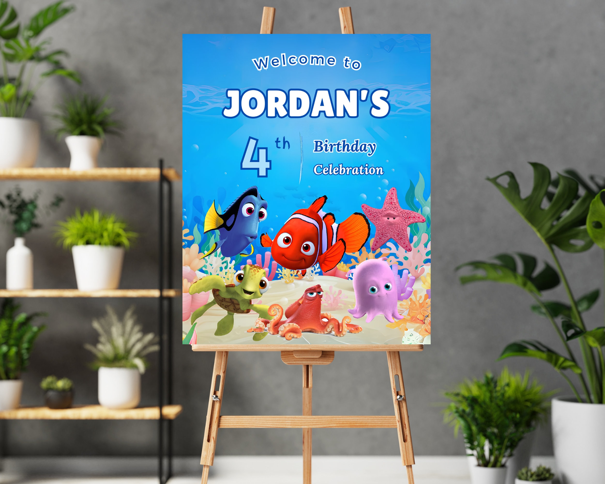 Finding Nemo Birthday Welcome Sign, Finding Dory Welcome Card Finding ...