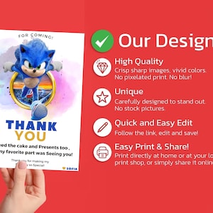 Sonic Welcome Birthday Card Instant Download Sonic the Hedgehog Welcome ...